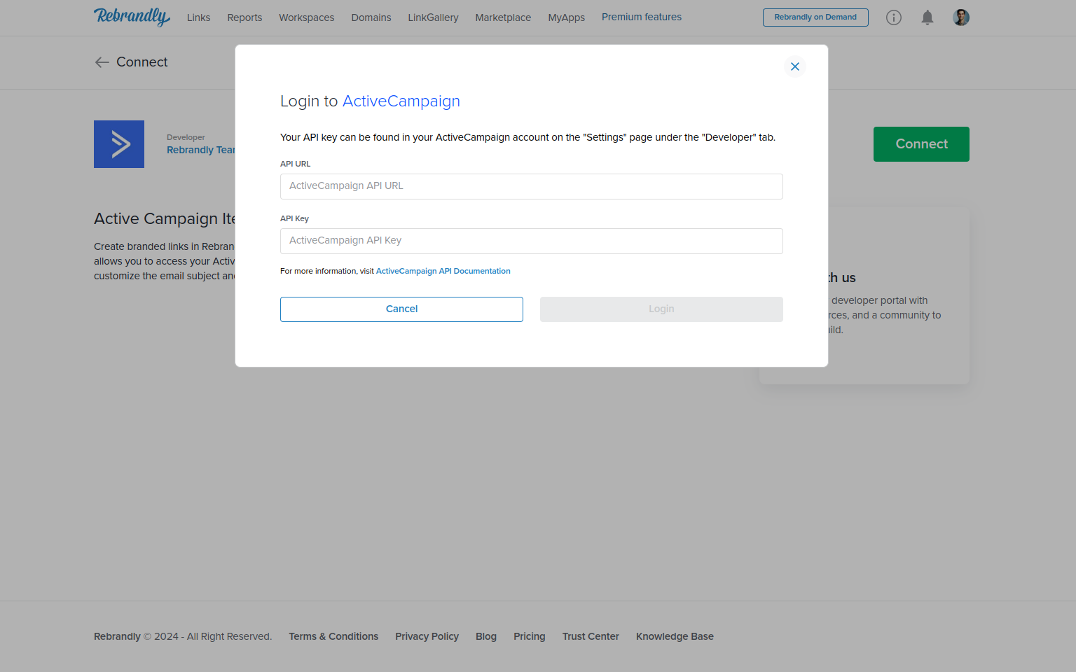Rebrandly Dashboard